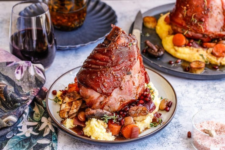 Deep-fried Eisbein with Wine Gravy and Polenta • SA Pork